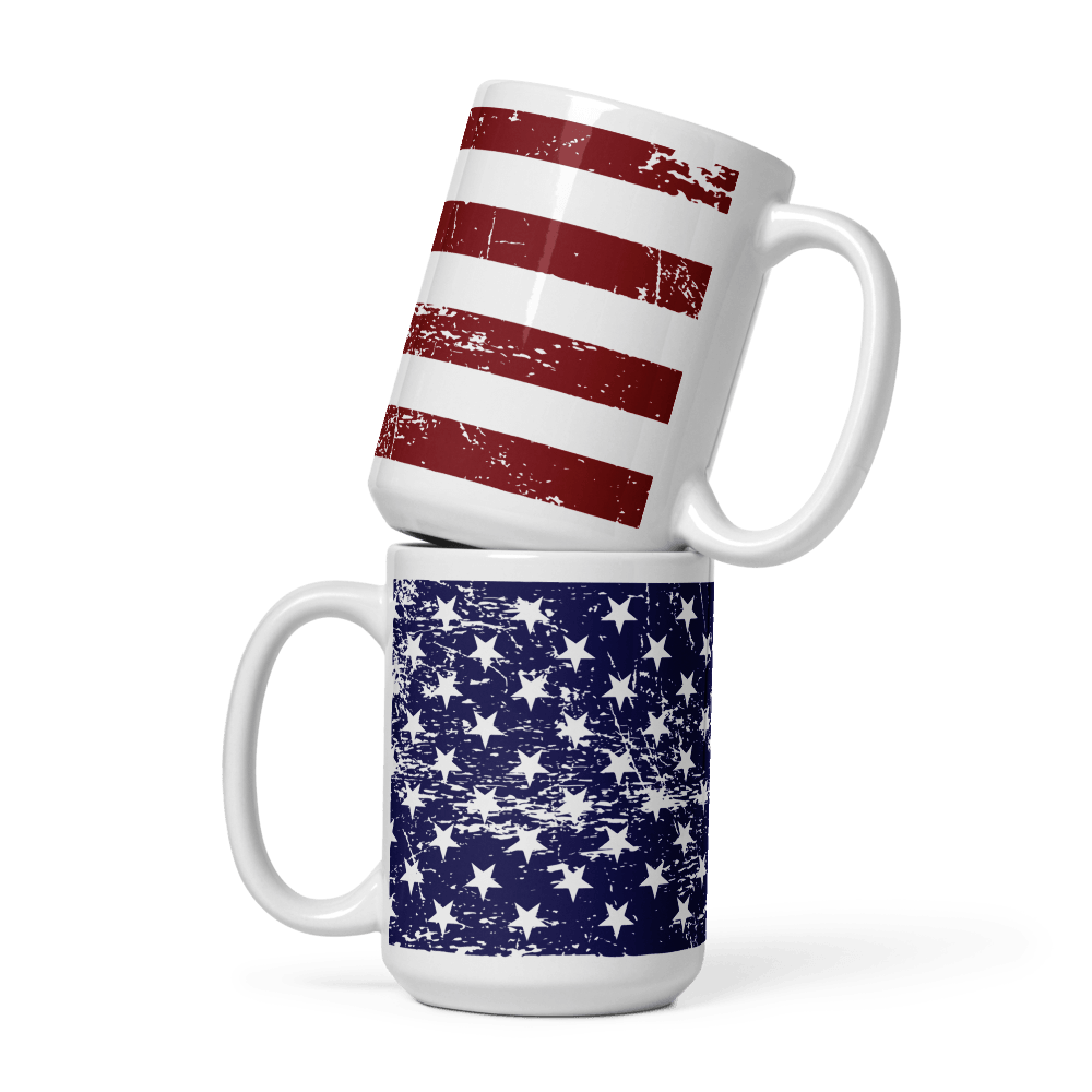 USA Flag White Glossy Mug – Patriotism.Store